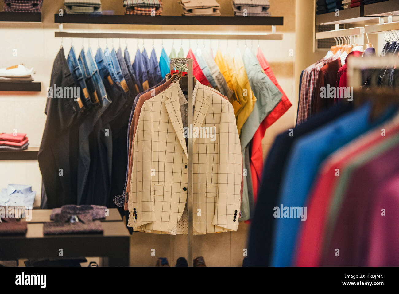 Elegant men clothing in a store Stock Photo - Alamy