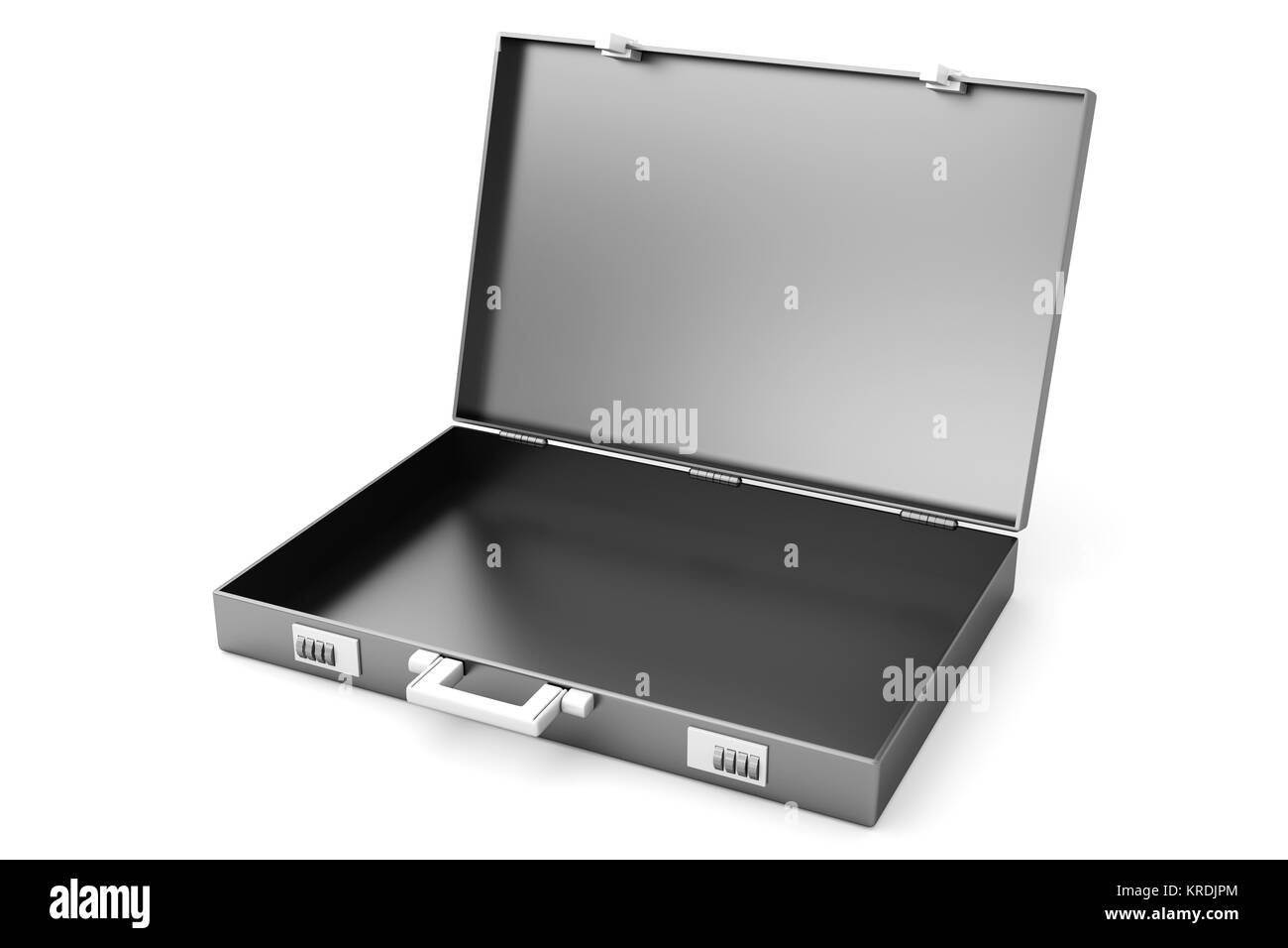 A open Briefcase isolated on white. 3D illustration Stock Photo - Alamy