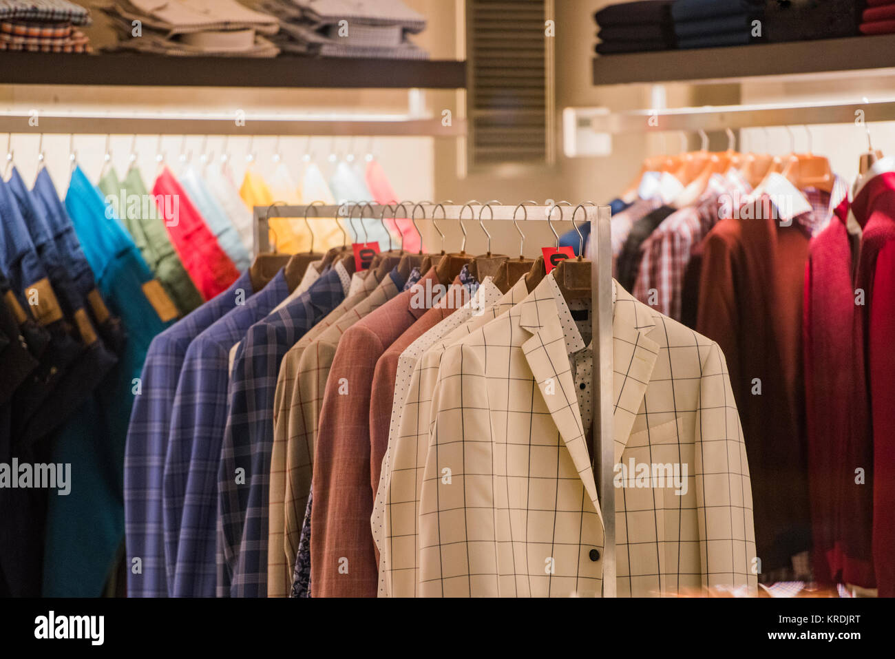 Elegant men clothing in a store Stock Photo - Alamy
