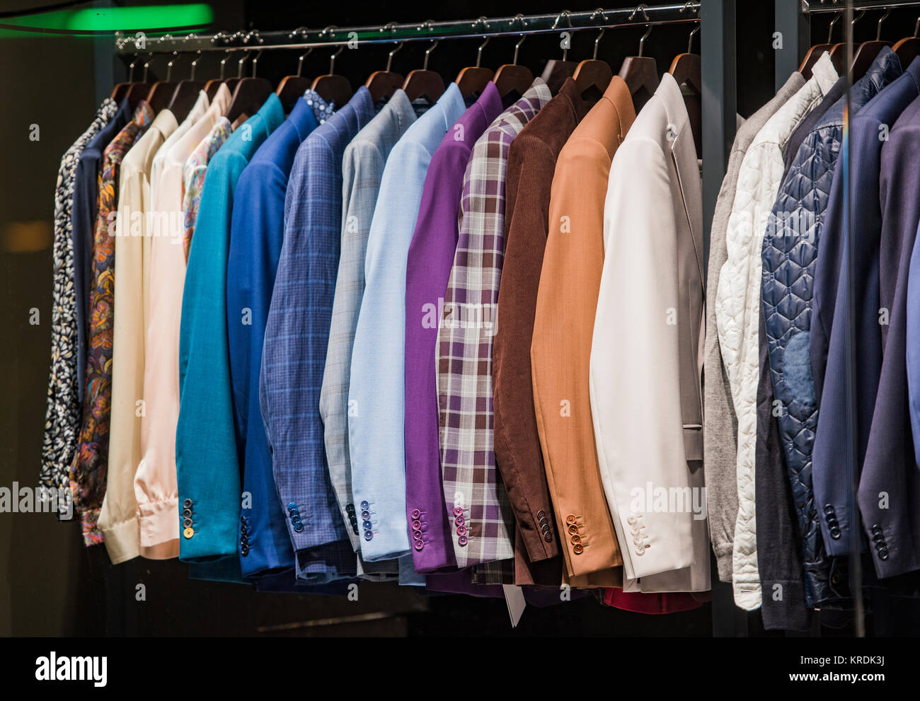 Elegant men clothing in a store Stock Photo - Alamy