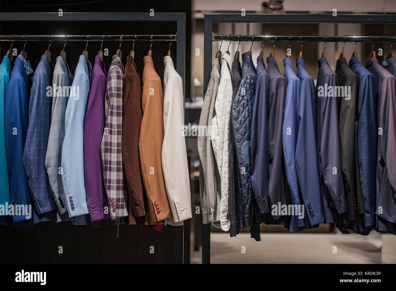 Elegant men clothing in a store Stock Photo - Alamy