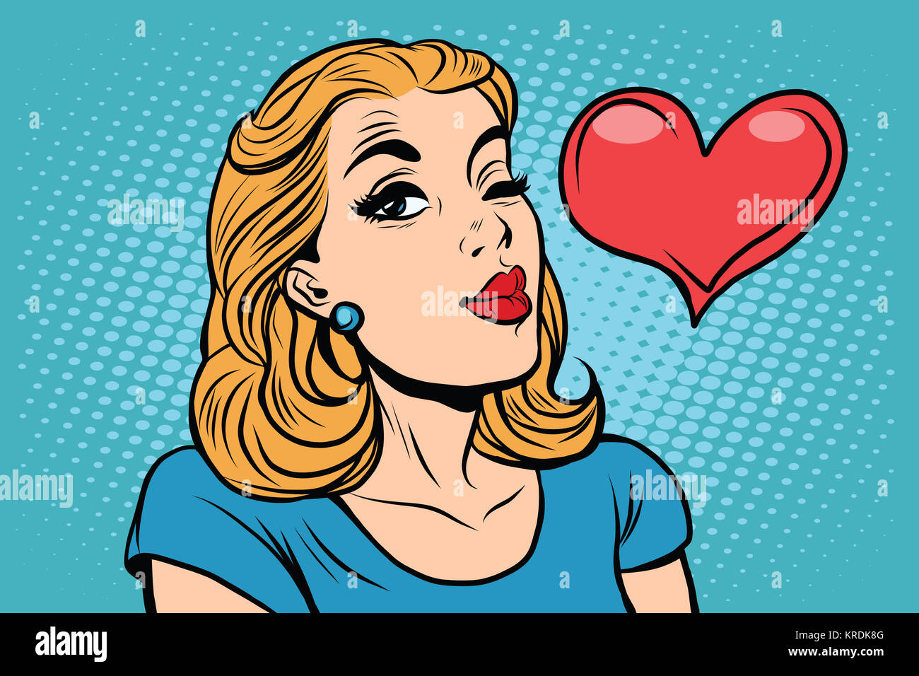 Emoji retro heart love romance girl emoticons Stock Photo - Alamy