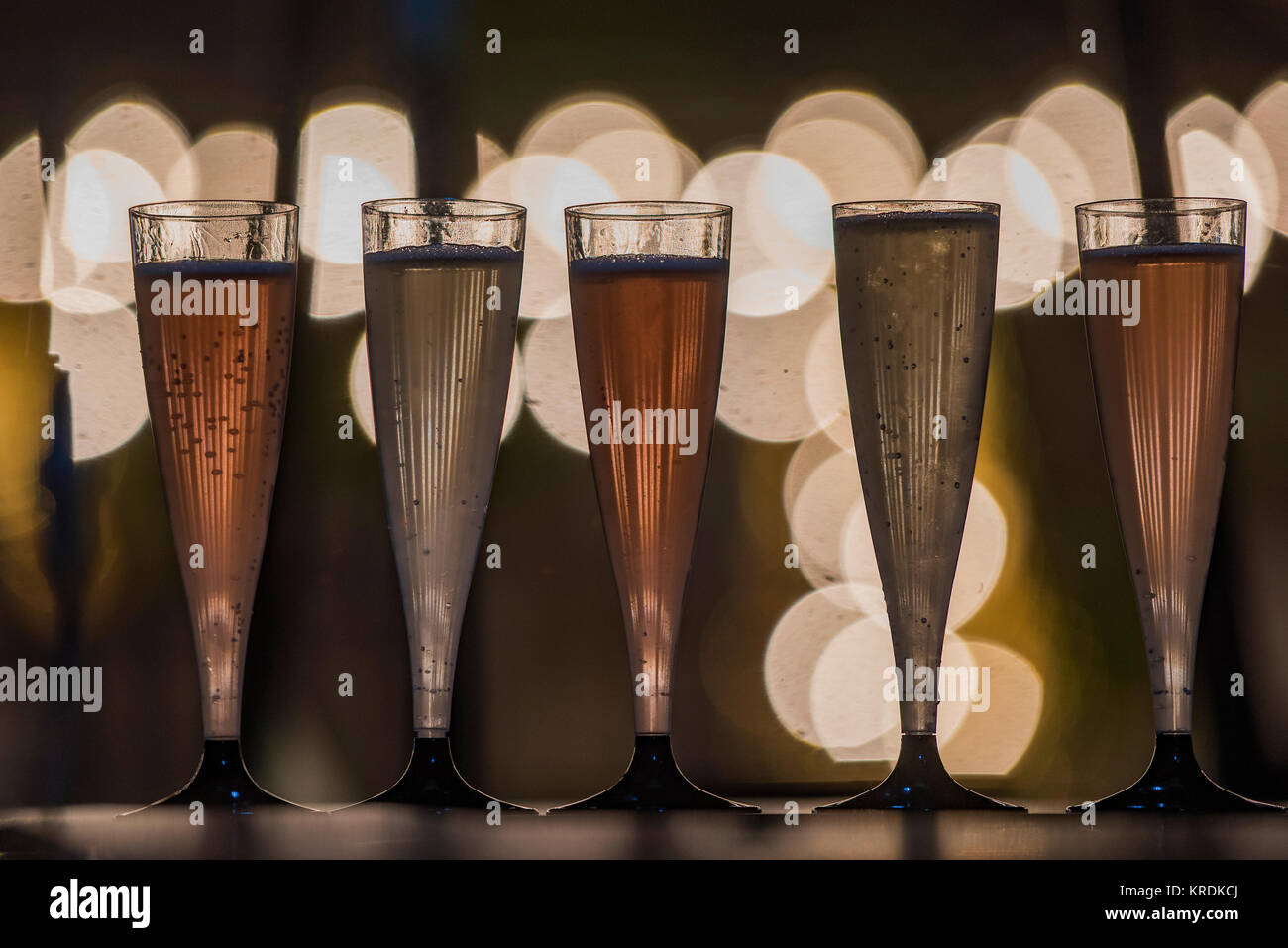Glasses with champagne at night Stock Photo - Alamy
