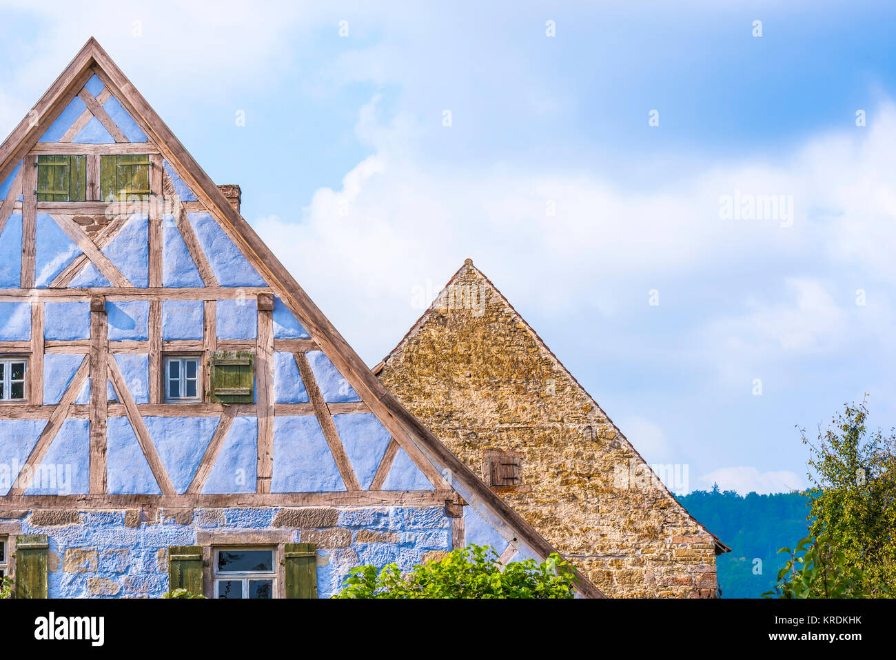Antique German gable roofs and facades against sky Stock Photo - Alamy