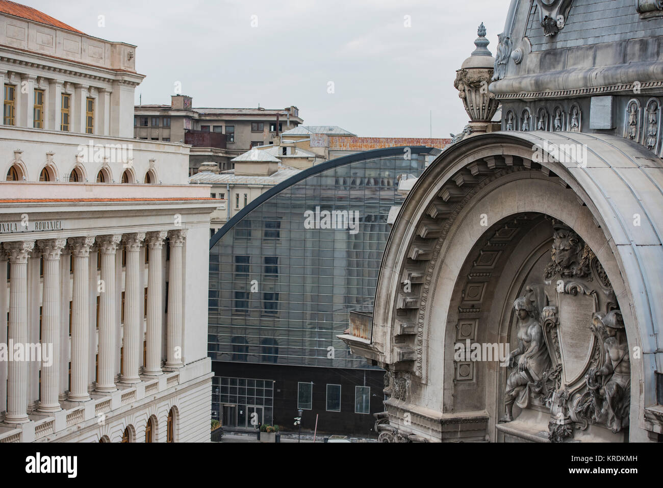 Bucharest old buildings seen from above Stock Photo - Alamy