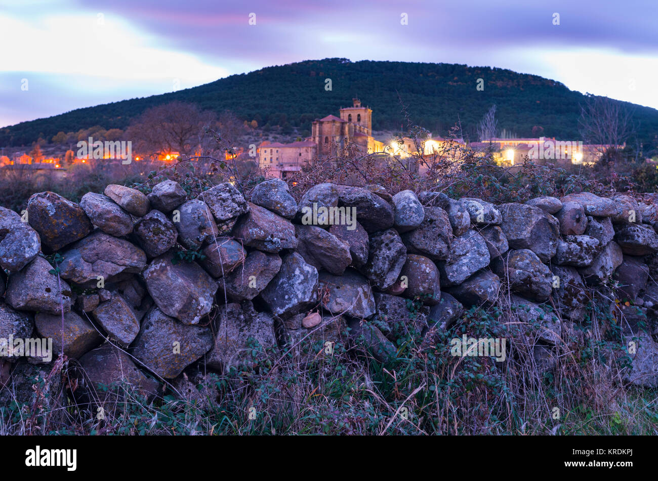 Vinuesa village at sunset, Parque Natural 'Laguna Negra y Circos ...