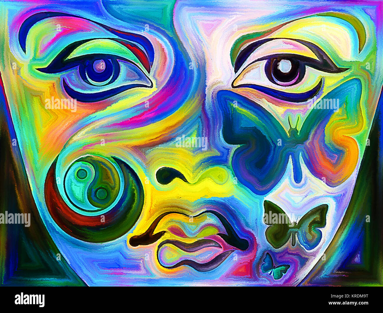 Inner Life of Blue Girl Stock Photo - Alamy