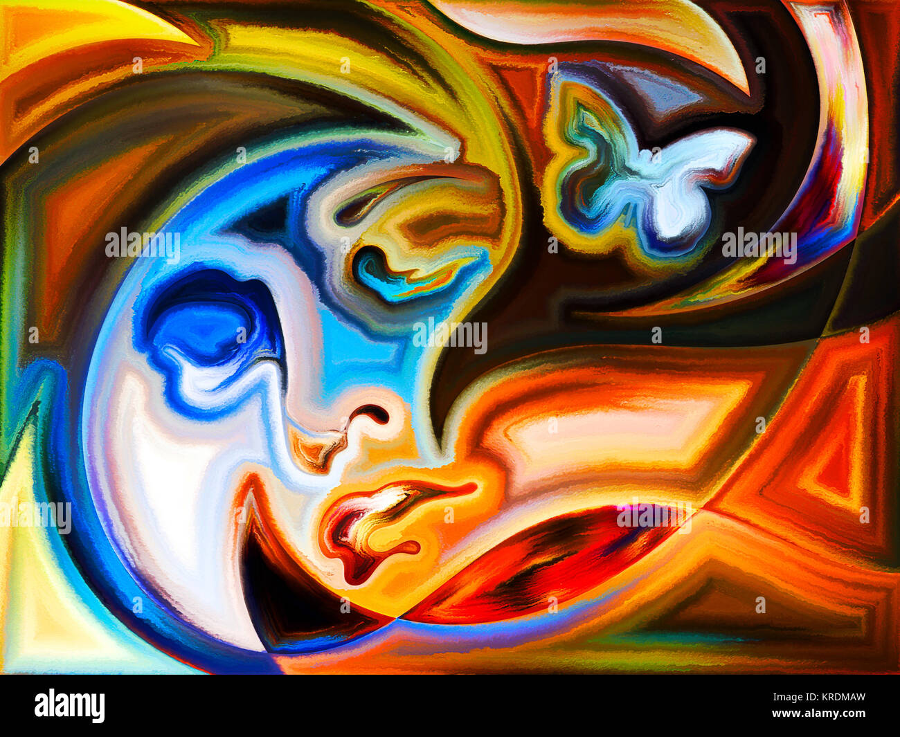Colors of Female Portrait Stock Photo - Alamy