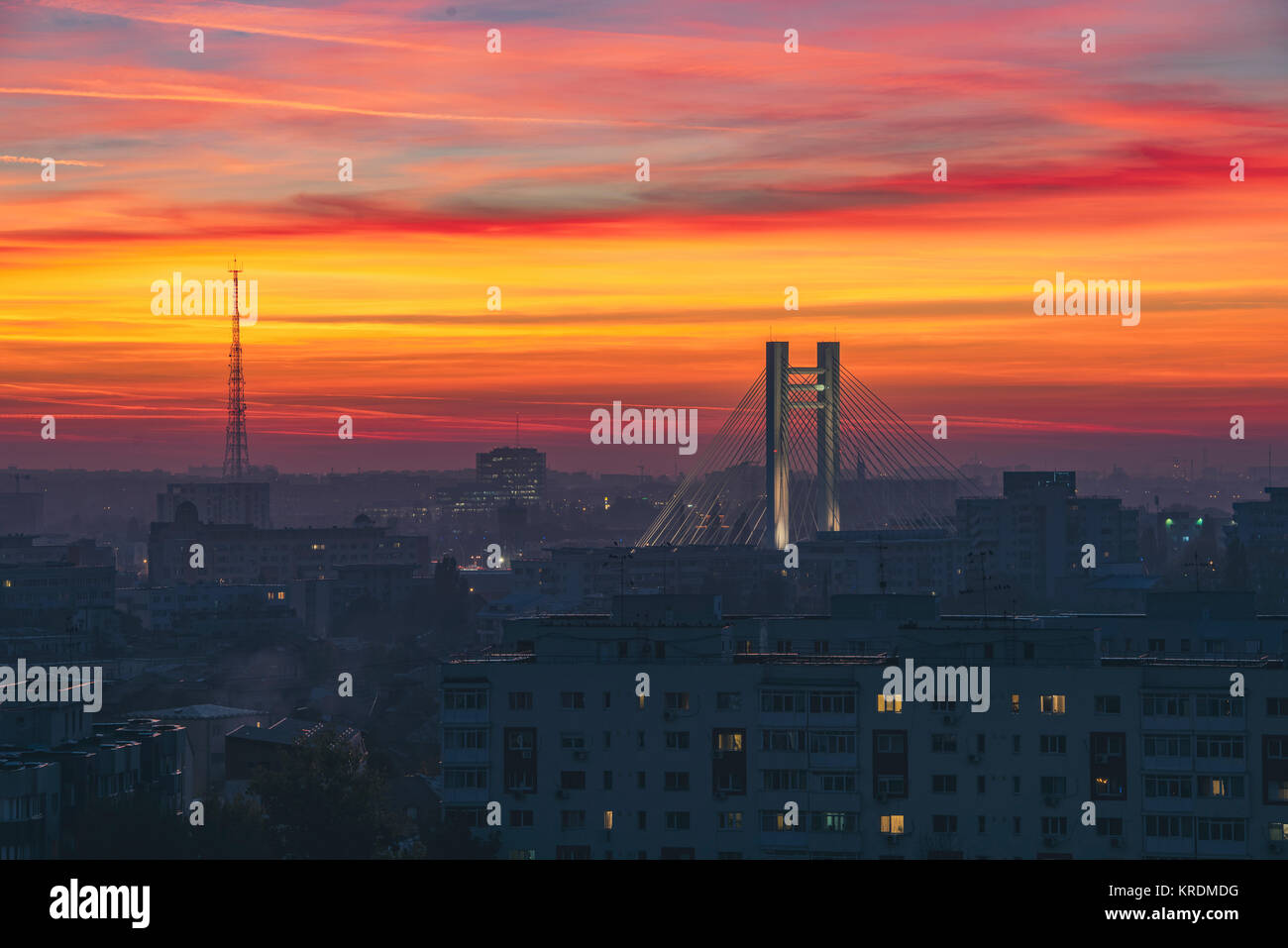 Bucharest - night view Stock Photo - Alamy