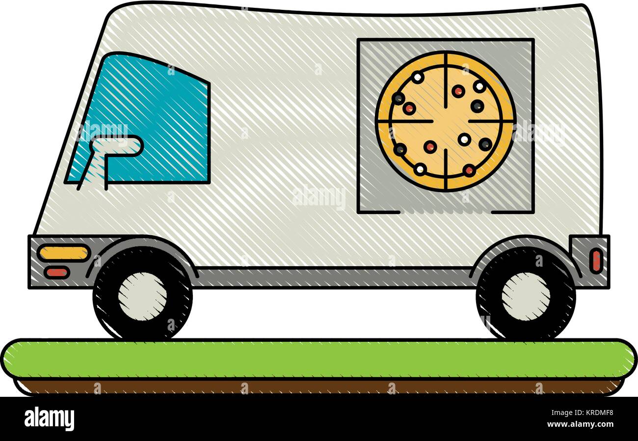 Pizza delivery van Stock Vector Image & Art - Alamy
