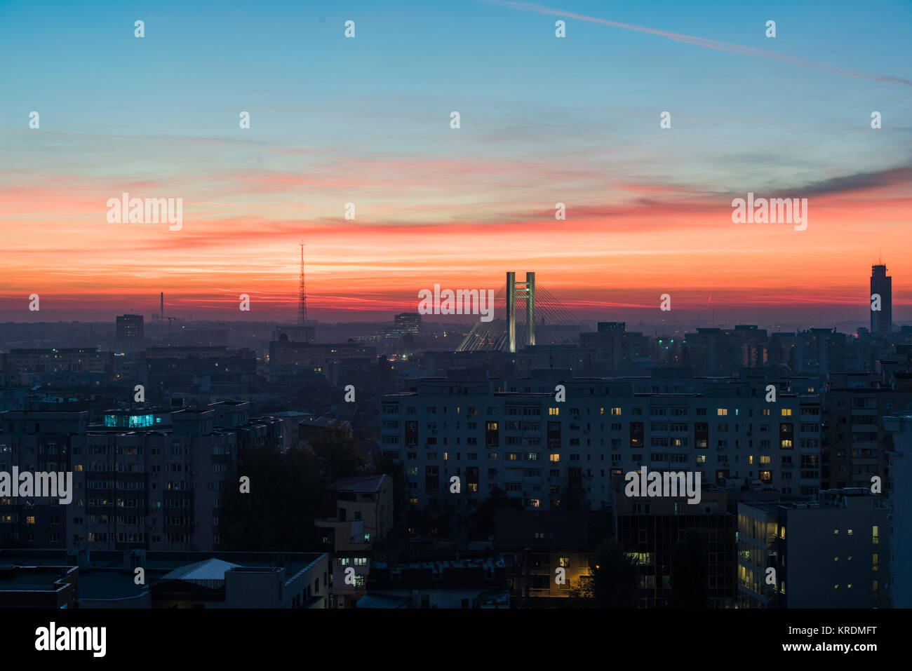 Bucharest - night view Stock Photo - Alamy
