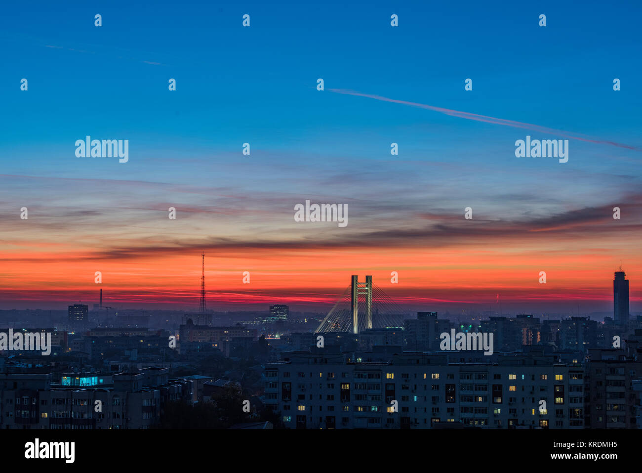 Bucharest - night view Stock Photo - Alamy