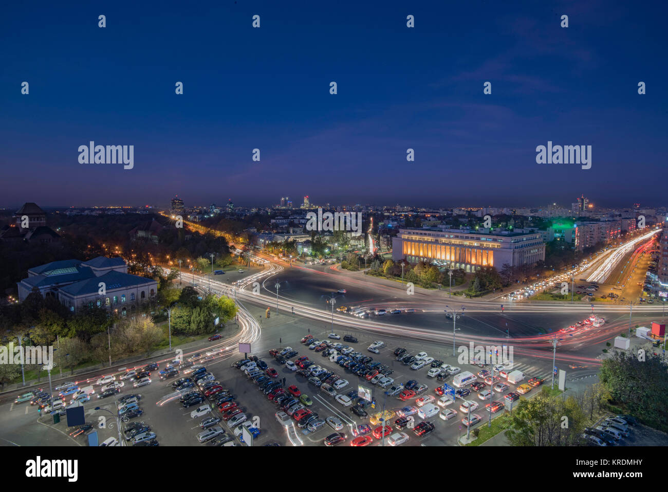 Bucharest - night view Stock Photo - Alamy