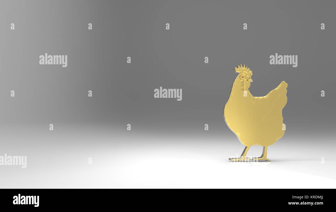 3d rendering of nice gold chicken with nice background Stock Photo - Alamy