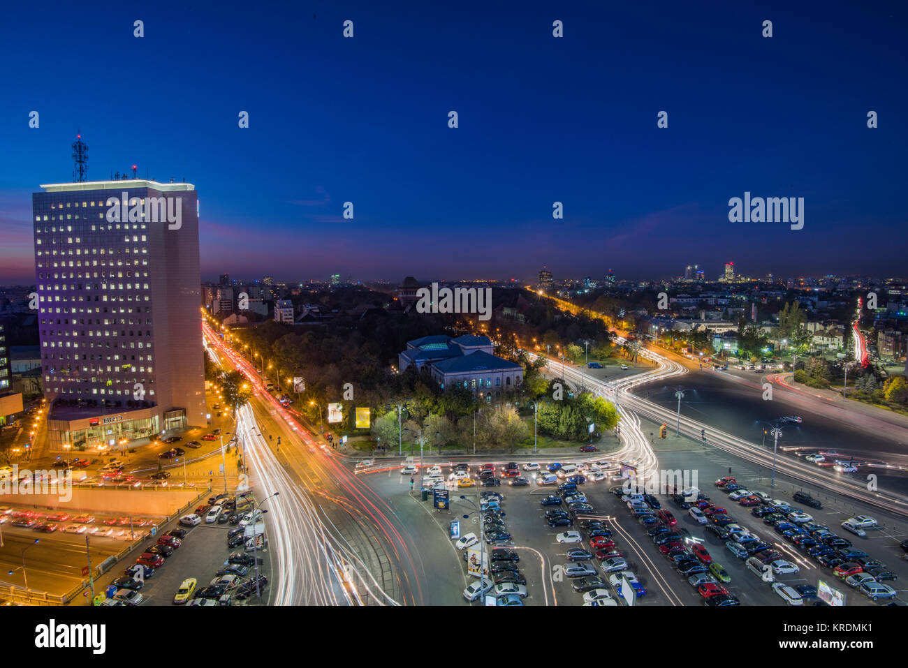 Bucharest - night view Stock Photo - Alamy