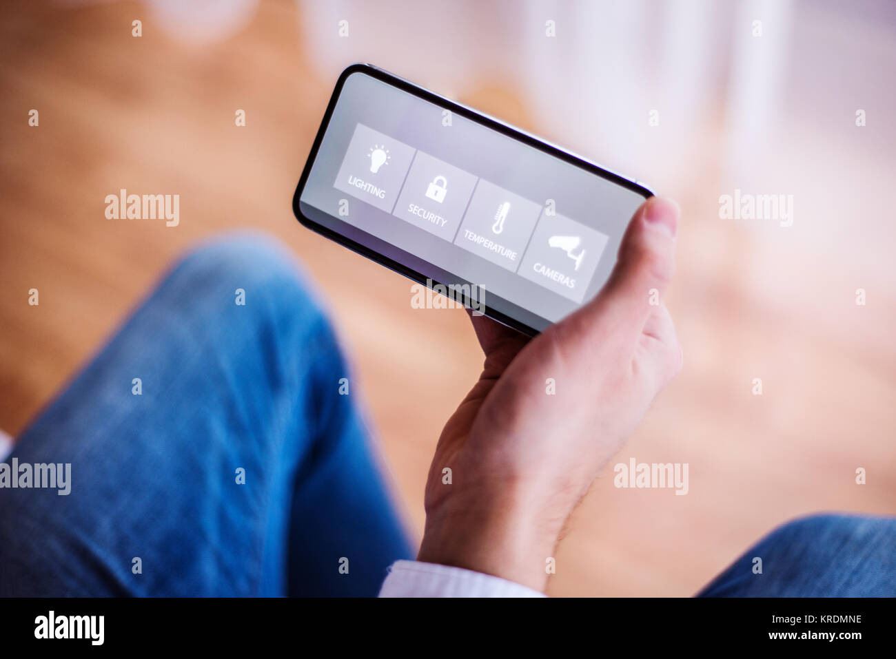 A smarthphone with smart home screen Stock Photo - Alamy