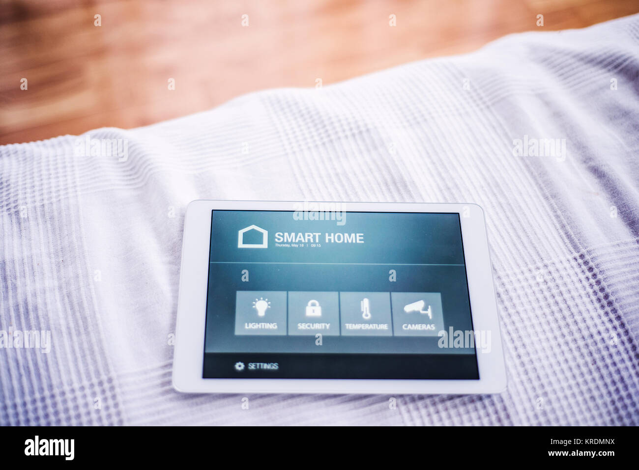 A tablet with smart home screen Stock Photo - Alamy