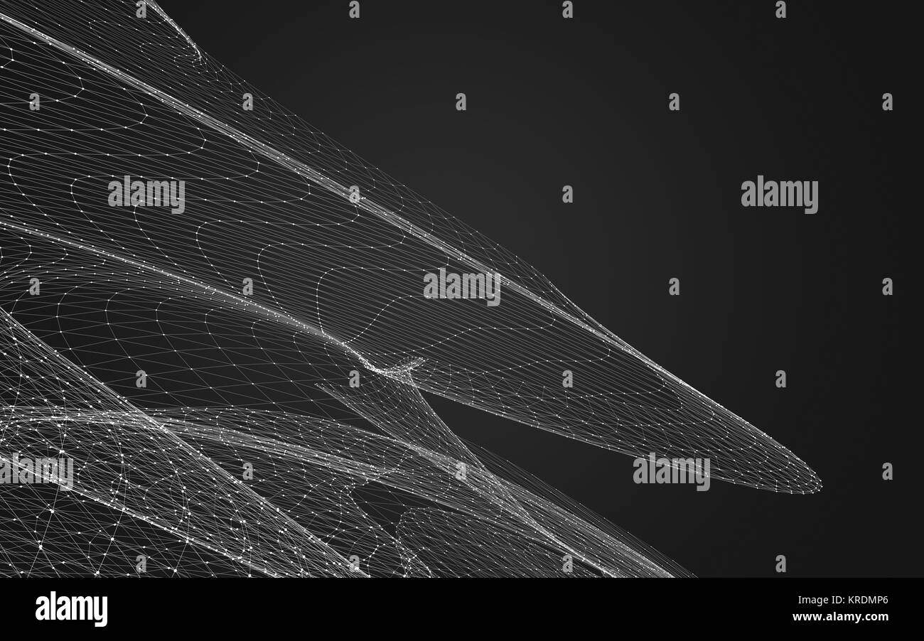 Abstract polygonal space low poly dark background, 3d rendering Stock ...