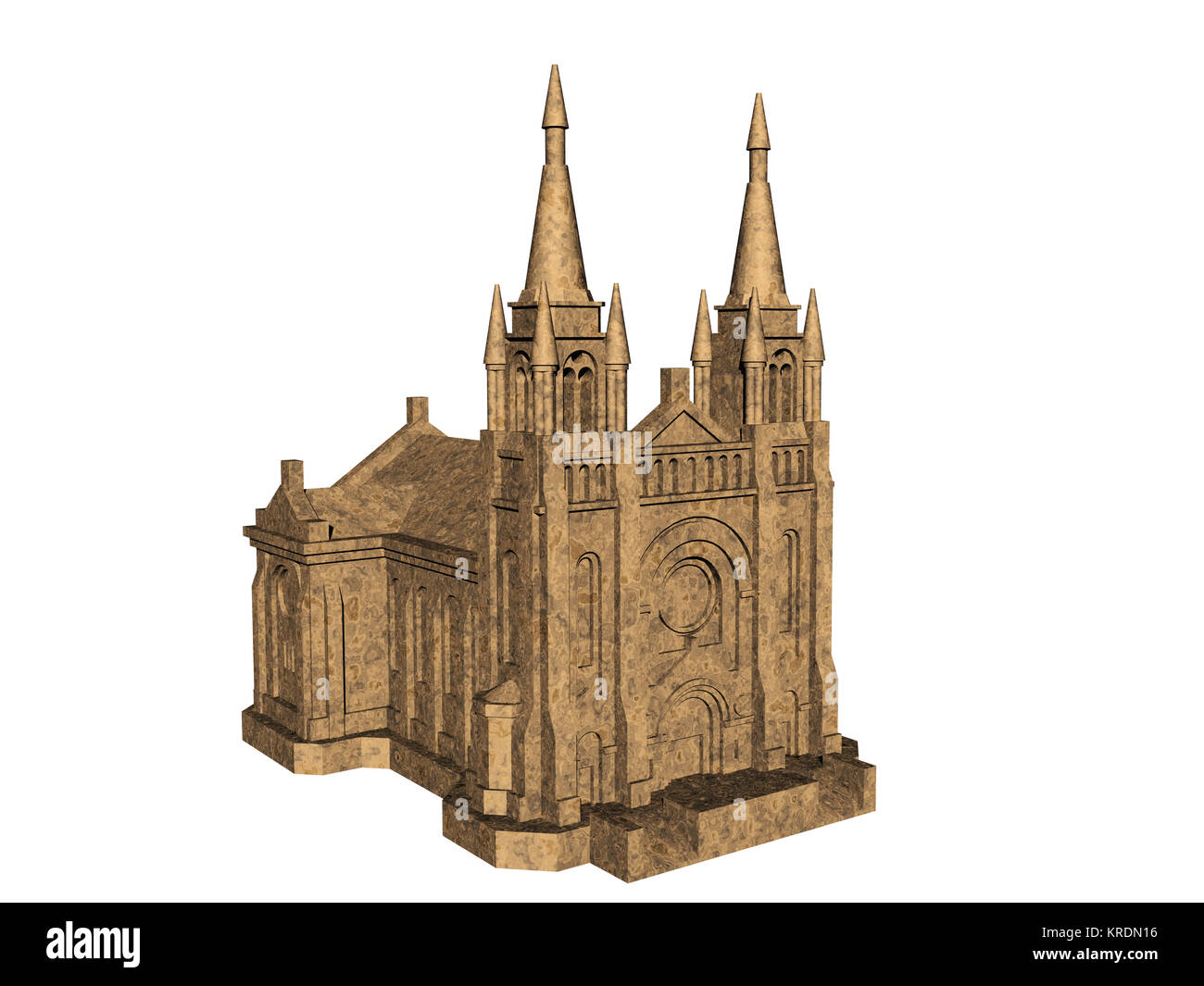 church released with twin towers Stock Photo - Alamy