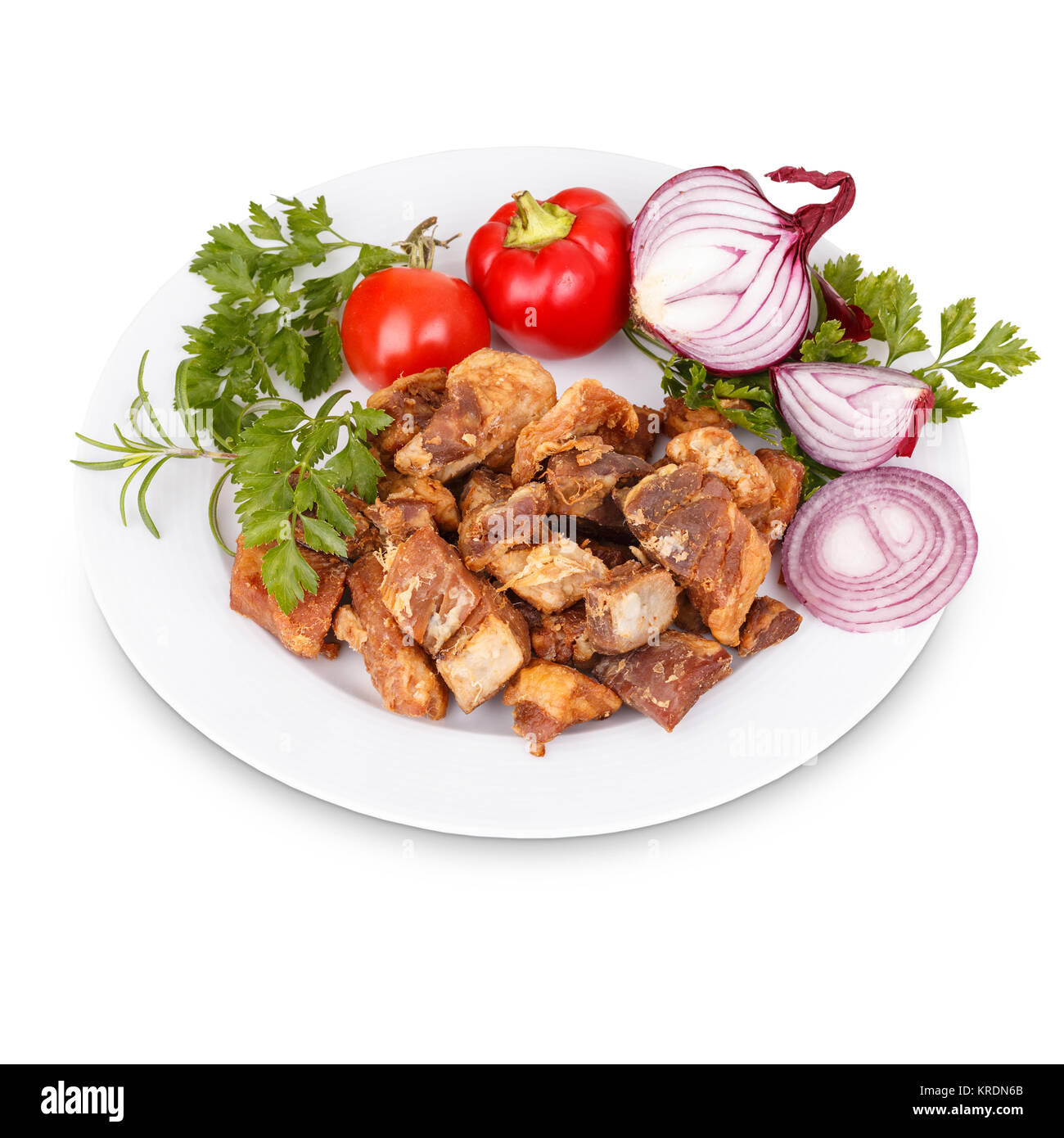 Fried pork greaves Stock Photo - Alamy