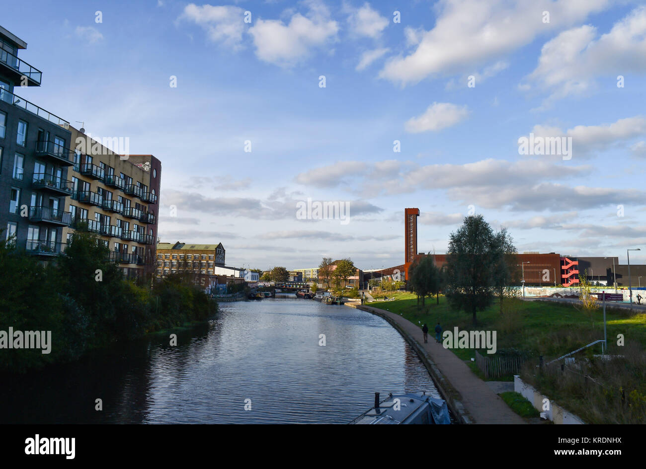 Hackney Wick London UK October 2017 - Canals around the Fish Island ...