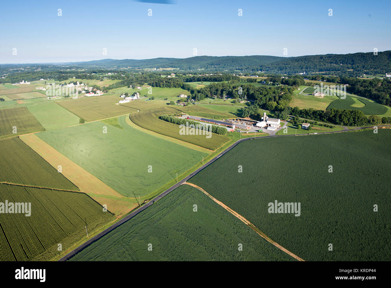 AERIAL VIEW OF CONTOUR FARM FIELDS AND BEST MANAGEMENT PRACTICES ...