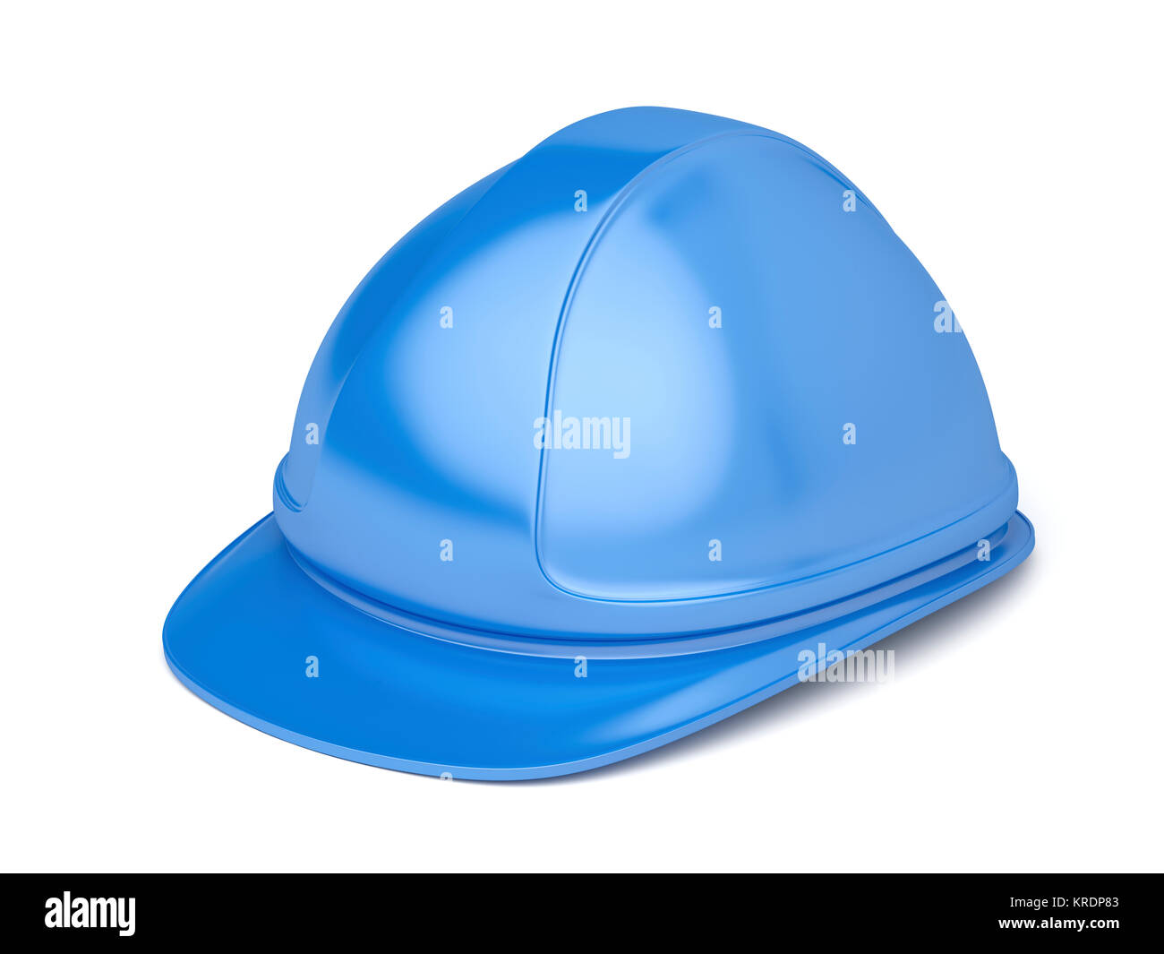 Blue safety helmet on white background Stock Photo - Alamy