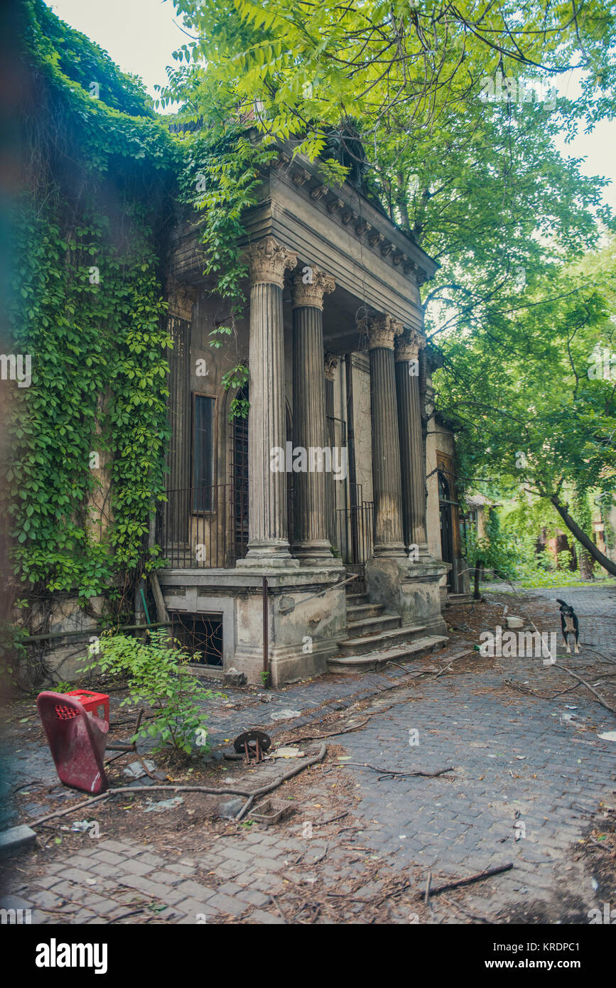 Abandoned old building in Bucharest with valuable architecture Stock ...