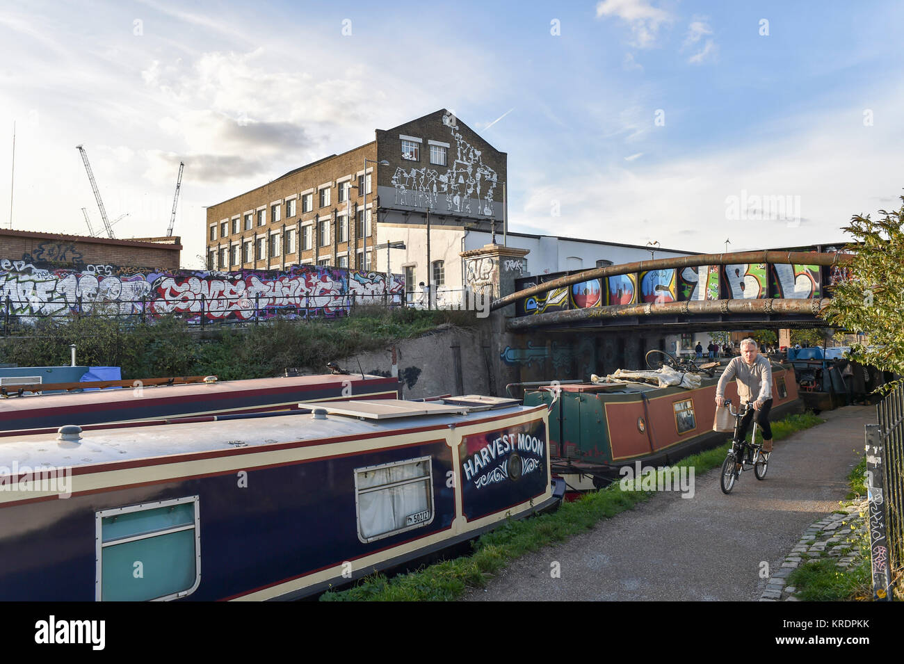 Hackney Wick London UK October 2017 - Narrowboats on the Canals around ...