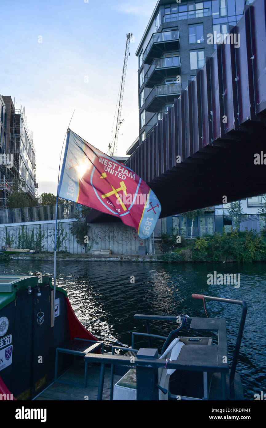 Hackney Wick London UK October 2017 - Canals around the Fish Island ...