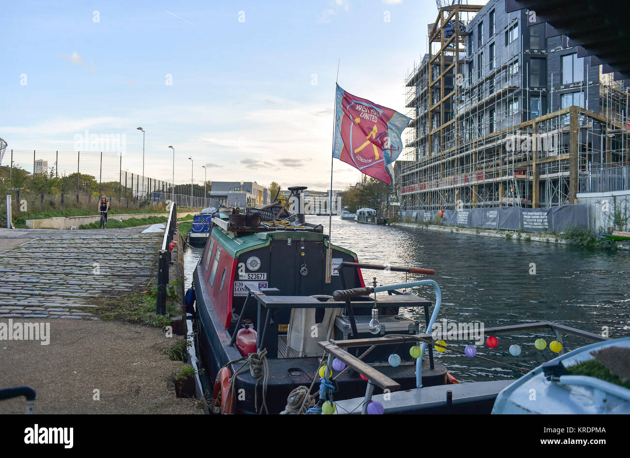 Hackney Wick London UK October 2017 - Canals around the Fish Island ...