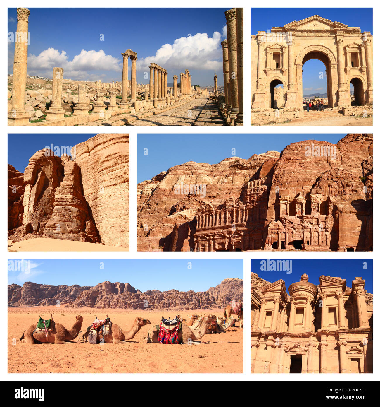 Impressions of Jordan, Collage of Travel Images Stock Photo - Alamy