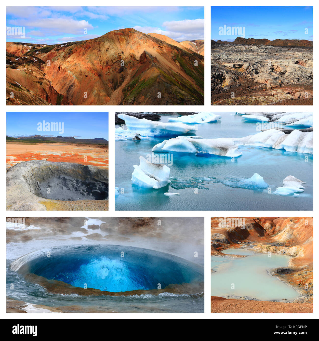 Impressions of Iceland, Collage of Travel Images Stock Photo - Alamy