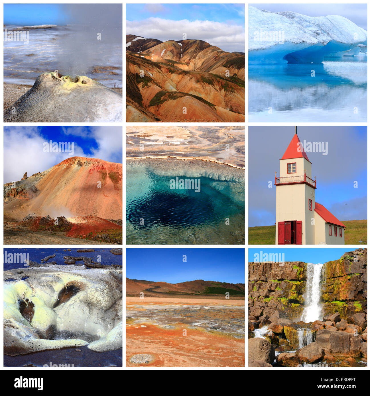 Impressions of Iceland, Collage of Travel Images Stock Photo - Alamy