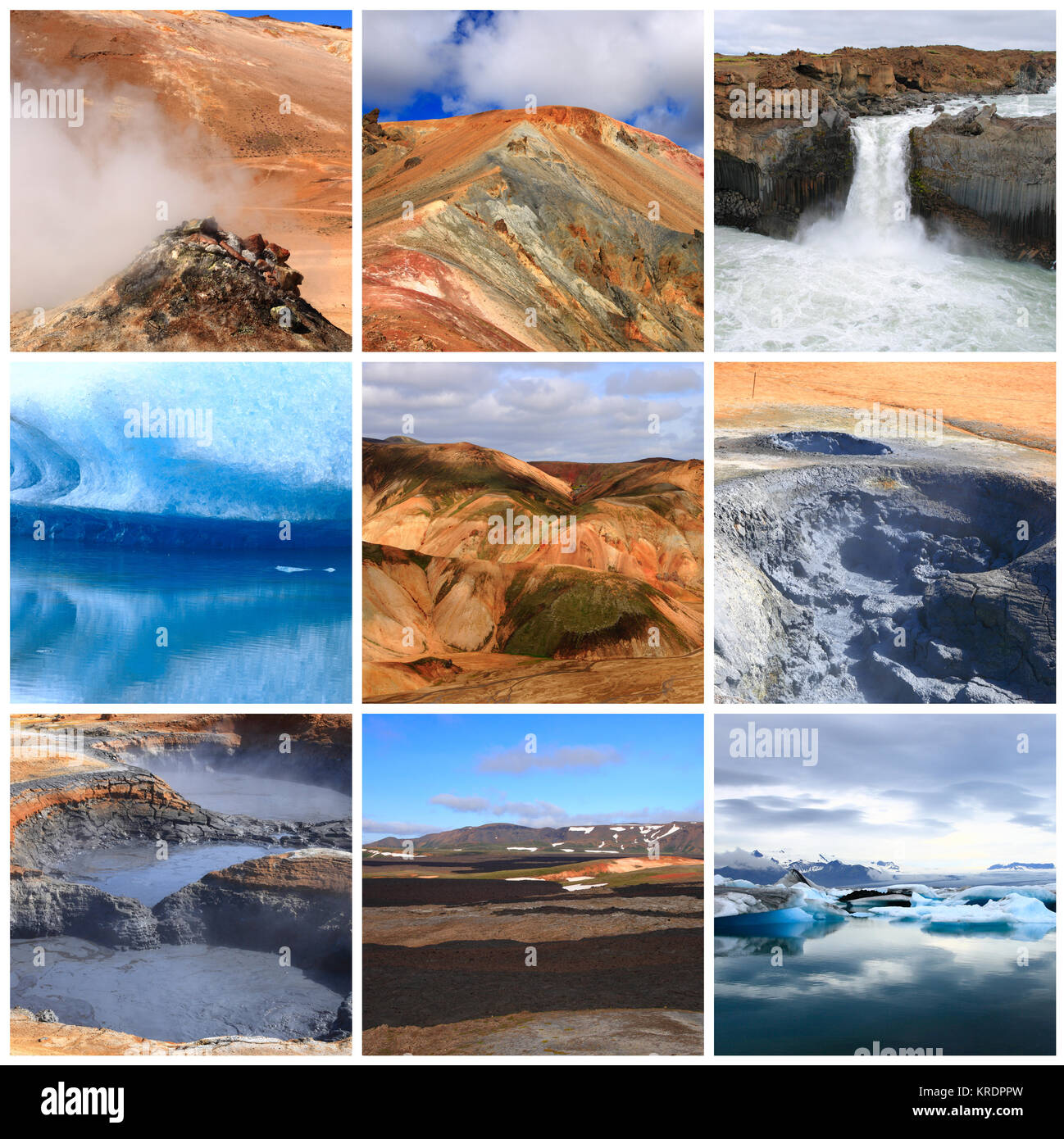 Impressions of Iceland, Collage of Travel Images Stock Photo - Alamy