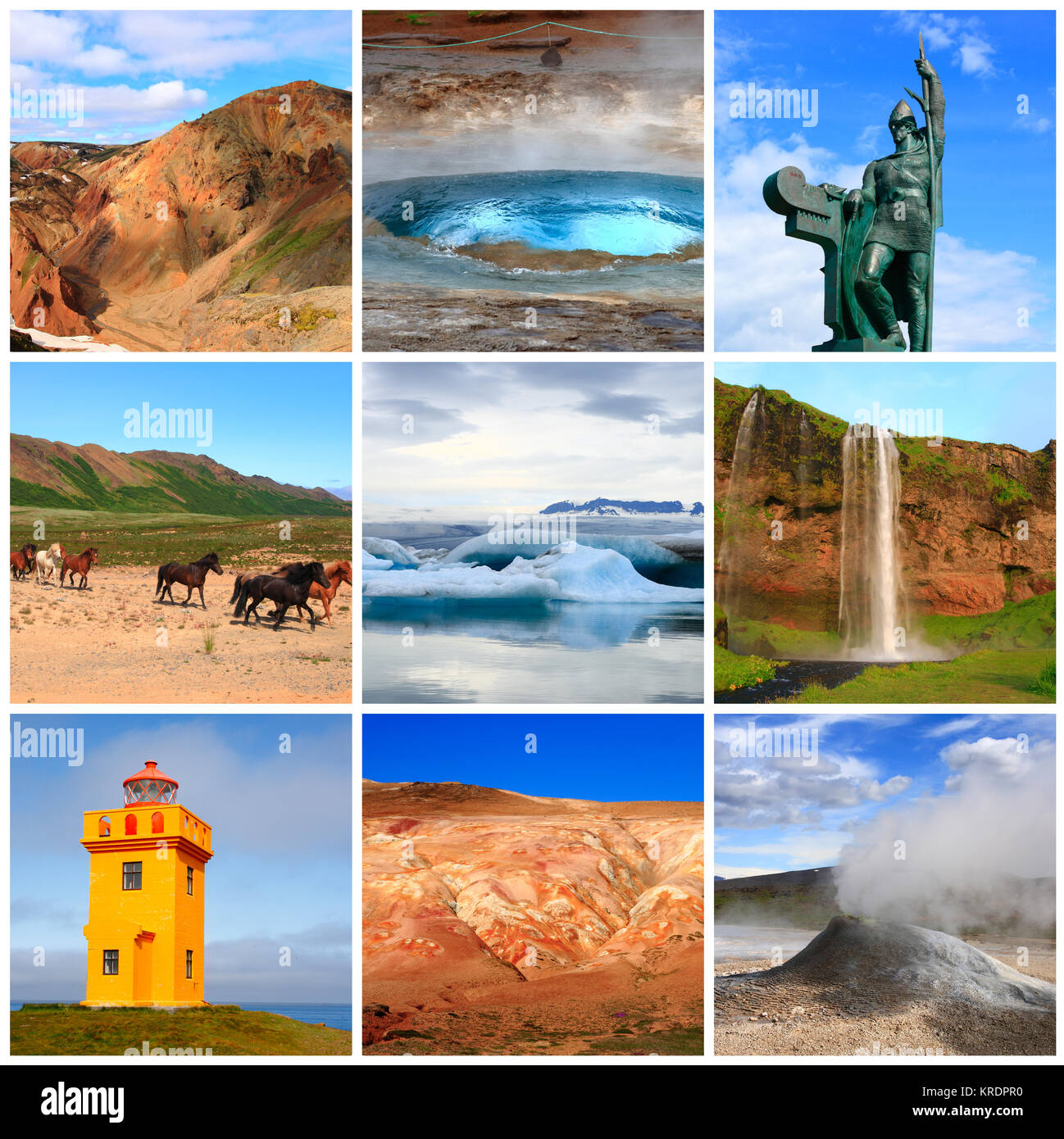 Impressions of Iceland, Collage of Travel Images Stock Photo - Alamy