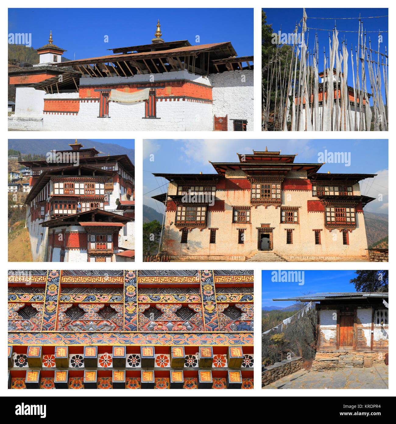 Impressions of Bhutan, Collage of Travel Images Stock Photo - Alamy