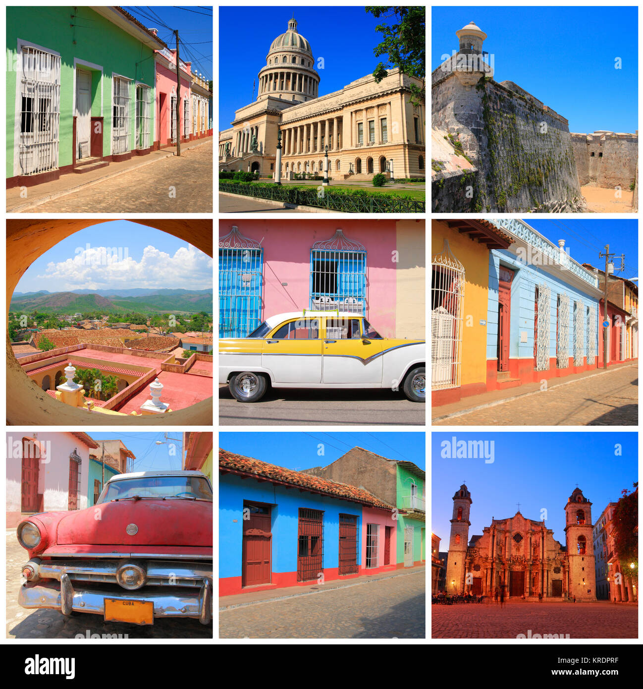 Impressions of Cuba, Collage of Travel Images Stock Photo - Alamy