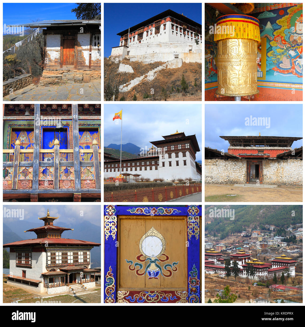 Impressions of Bhutan, Collage of Travel Images Stock Photo - Alamy