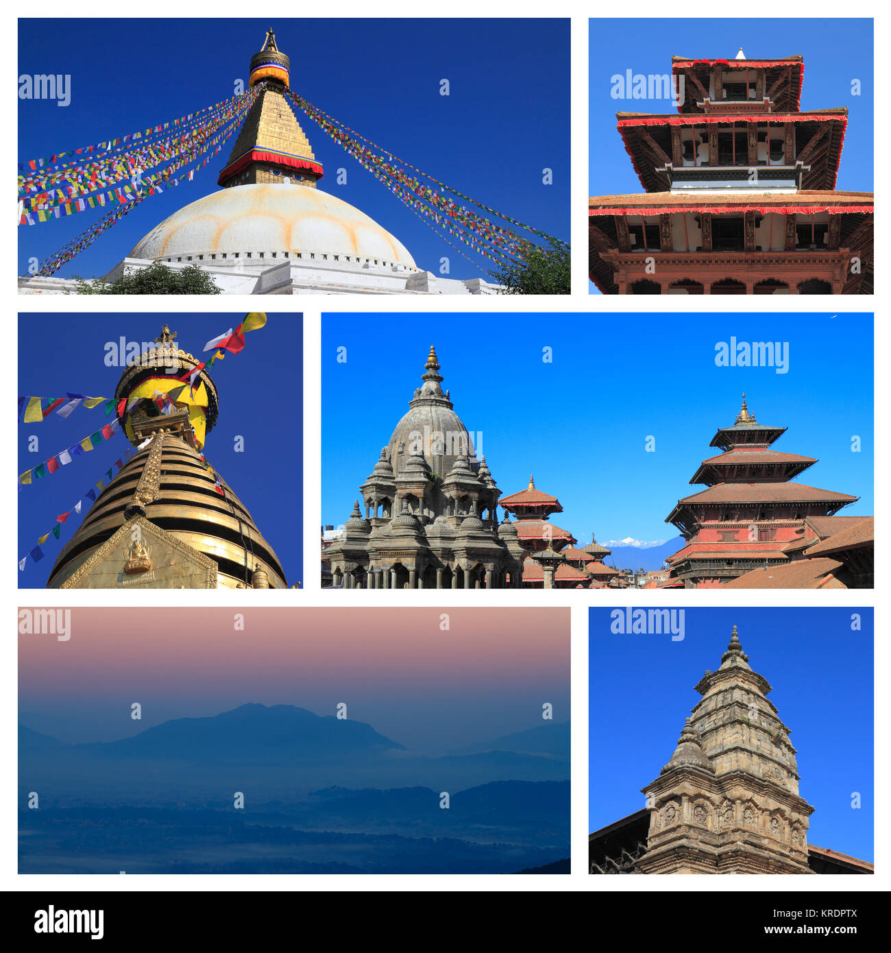 Impressions of Nepal, Collage of Travel Images Stock Photo - Alamy