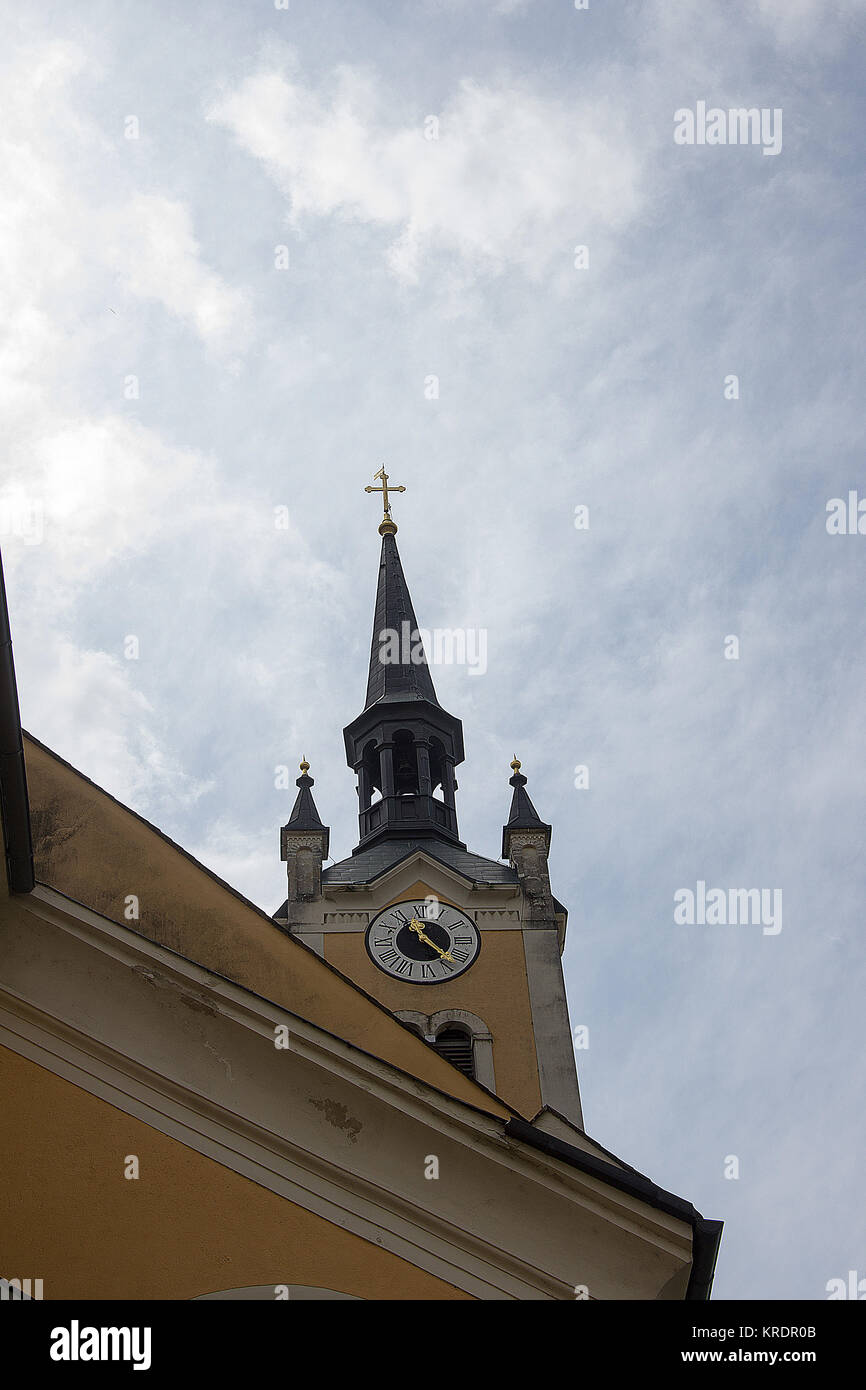 church tower of a catholic church Stock Photo - Alamy