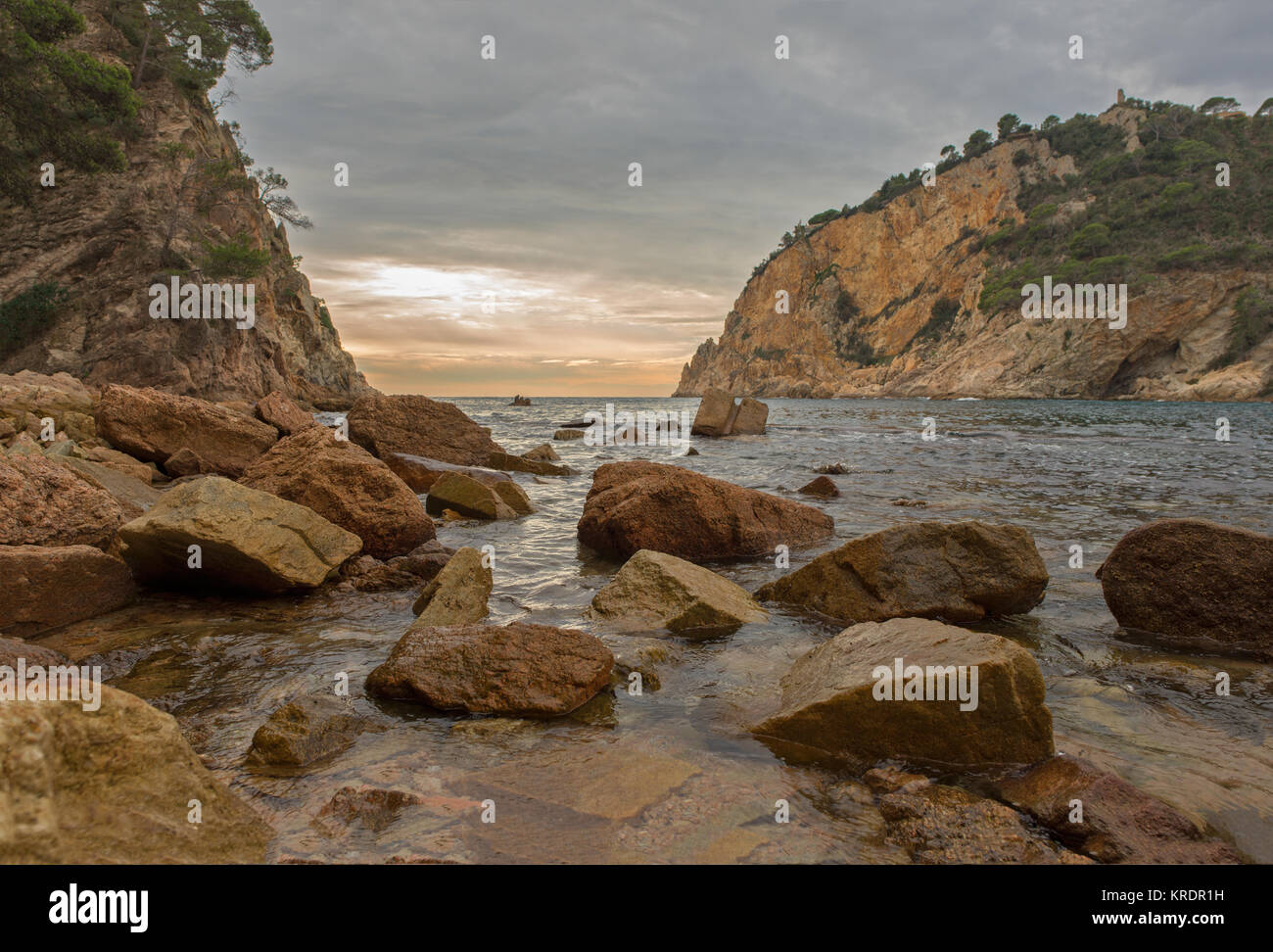 At the cala giverola on the Costa Brava, Girona, Catalonia Stock Photo ...