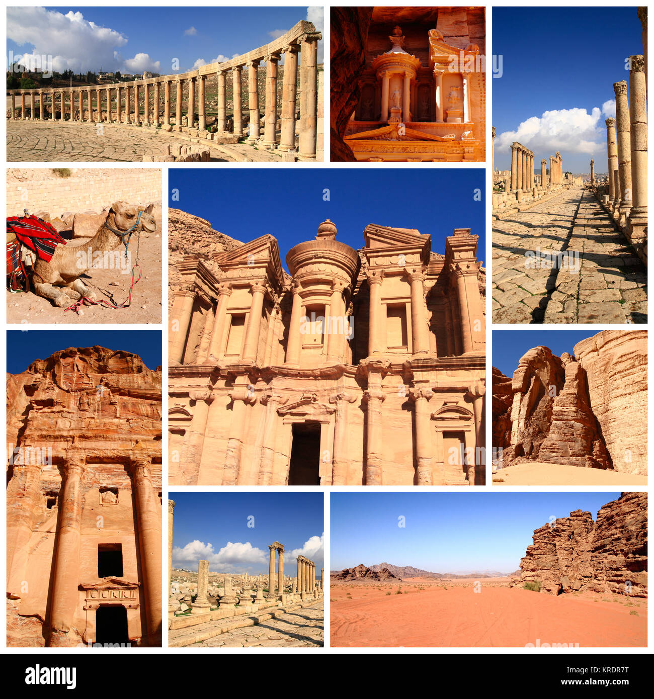 Impressions of Jordan, Collage of Travel Images Stock Photo - Alamy