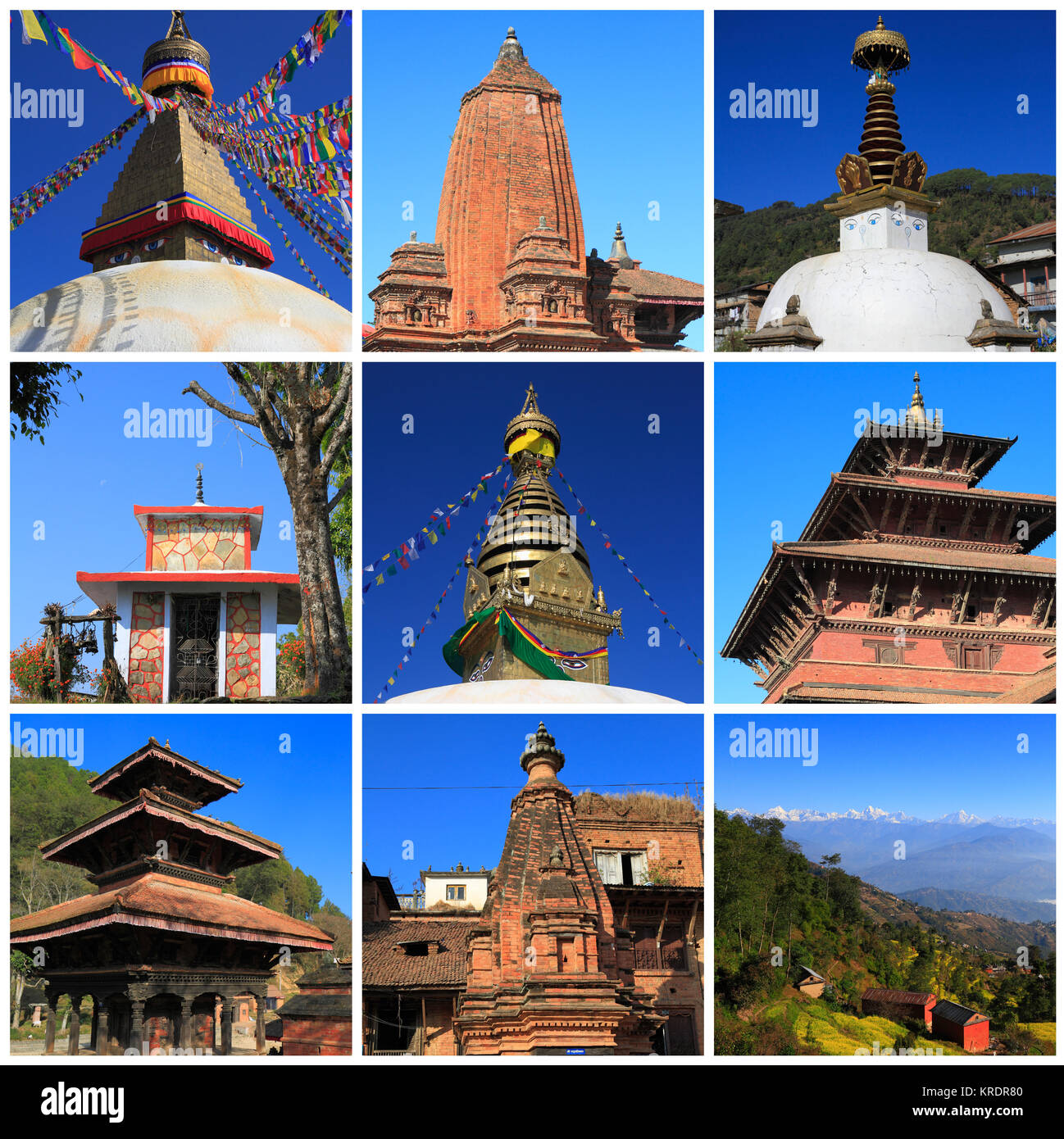 Impressions of Nepal, Collage of Travel Images Stock Photo - Alamy
