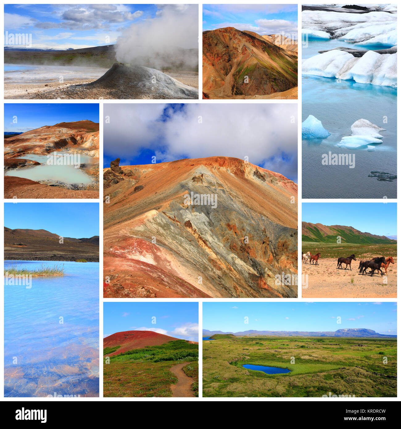 Impressions of Iceland, Collage of Travel Images Stock Photo - Alamy