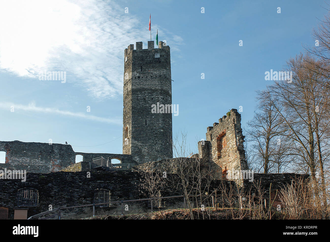 high tower of a castle Stock Photo - Alamy
