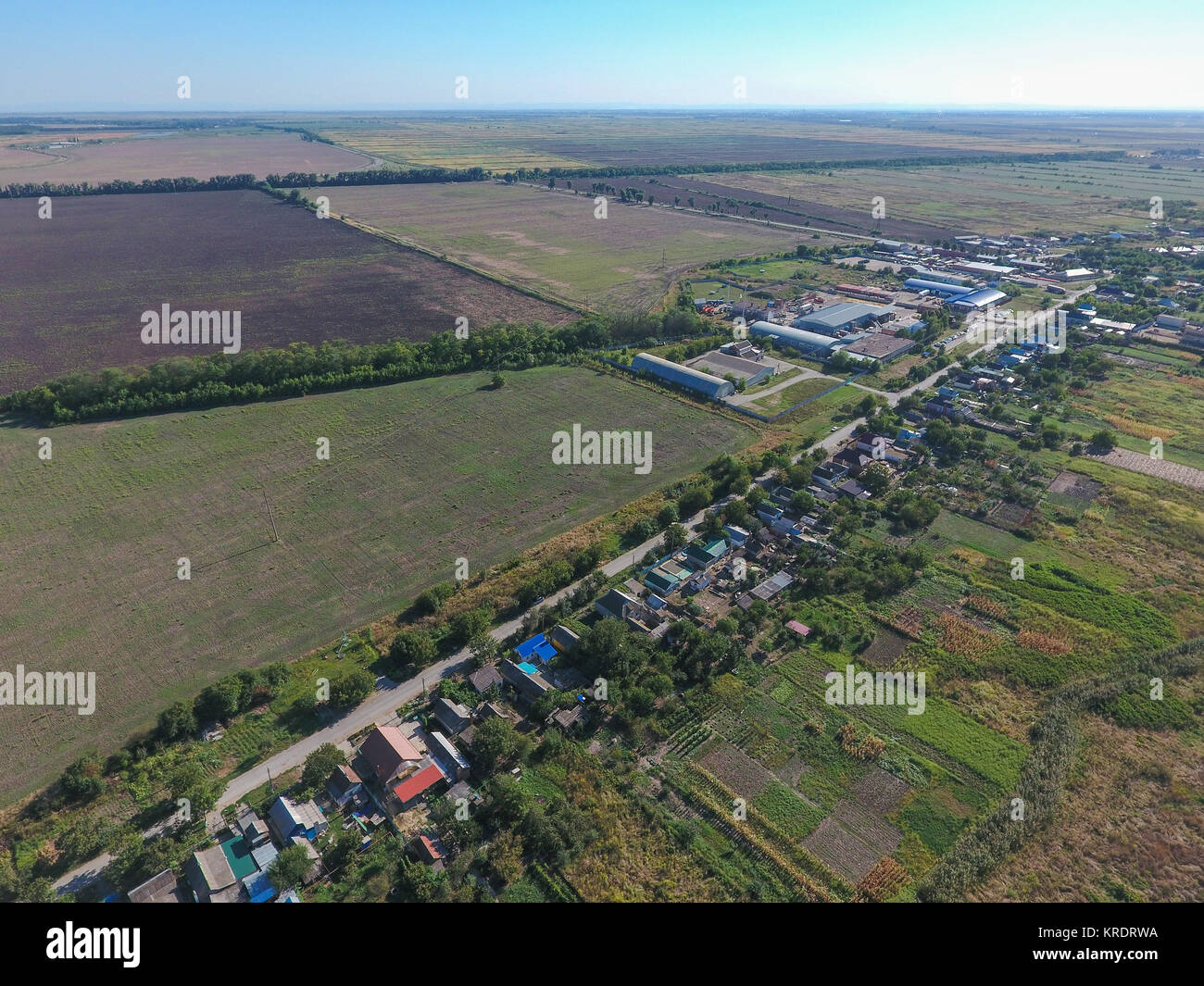 Top view of the small village Stock Photo - Alamy
