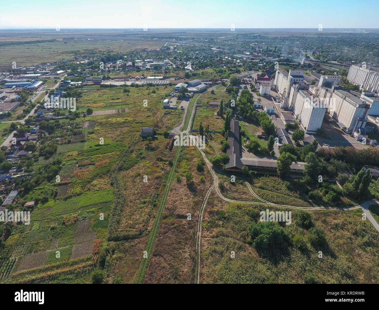 Top view of the small village Stock Photo - Alamy