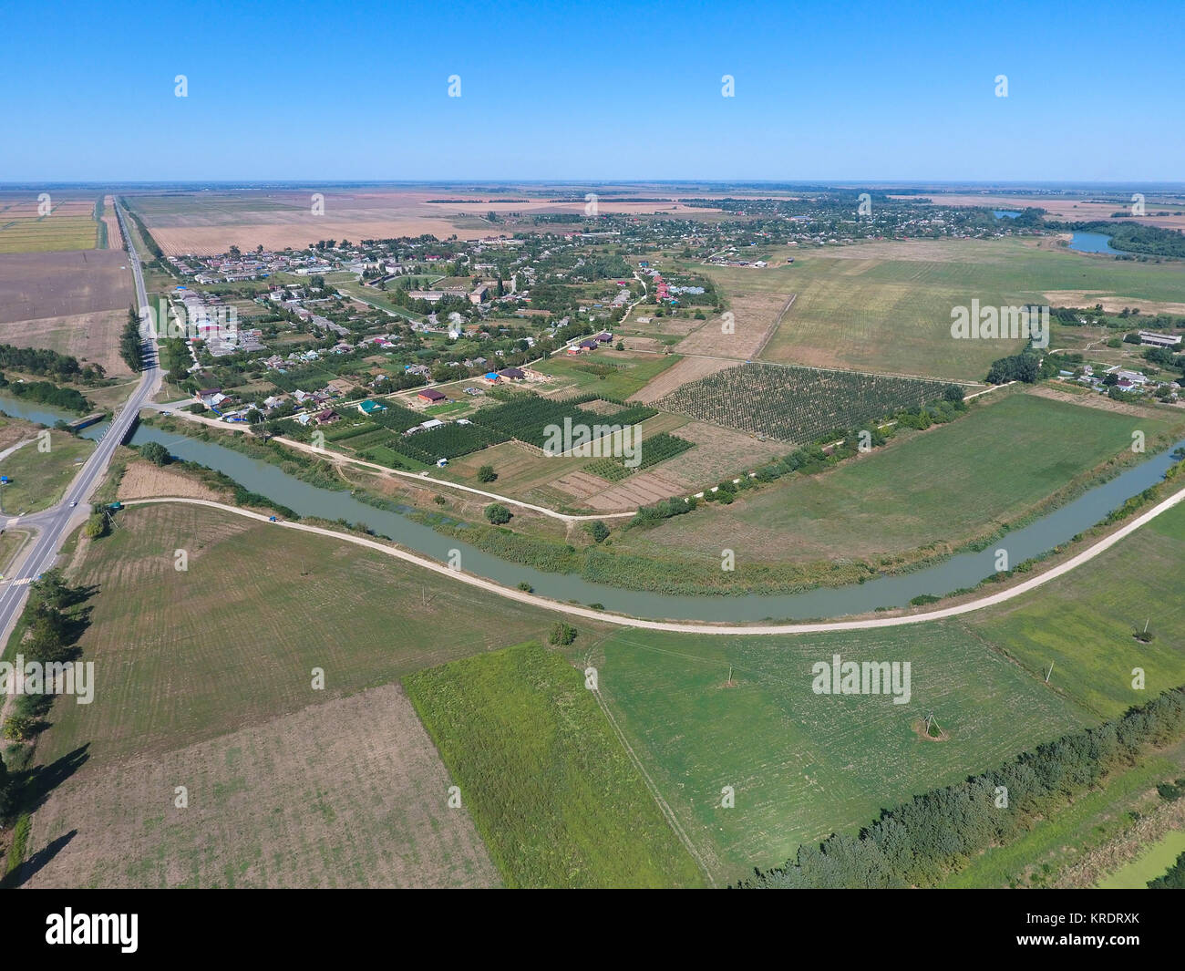 Top view of the small village Stock Photo - Alamy