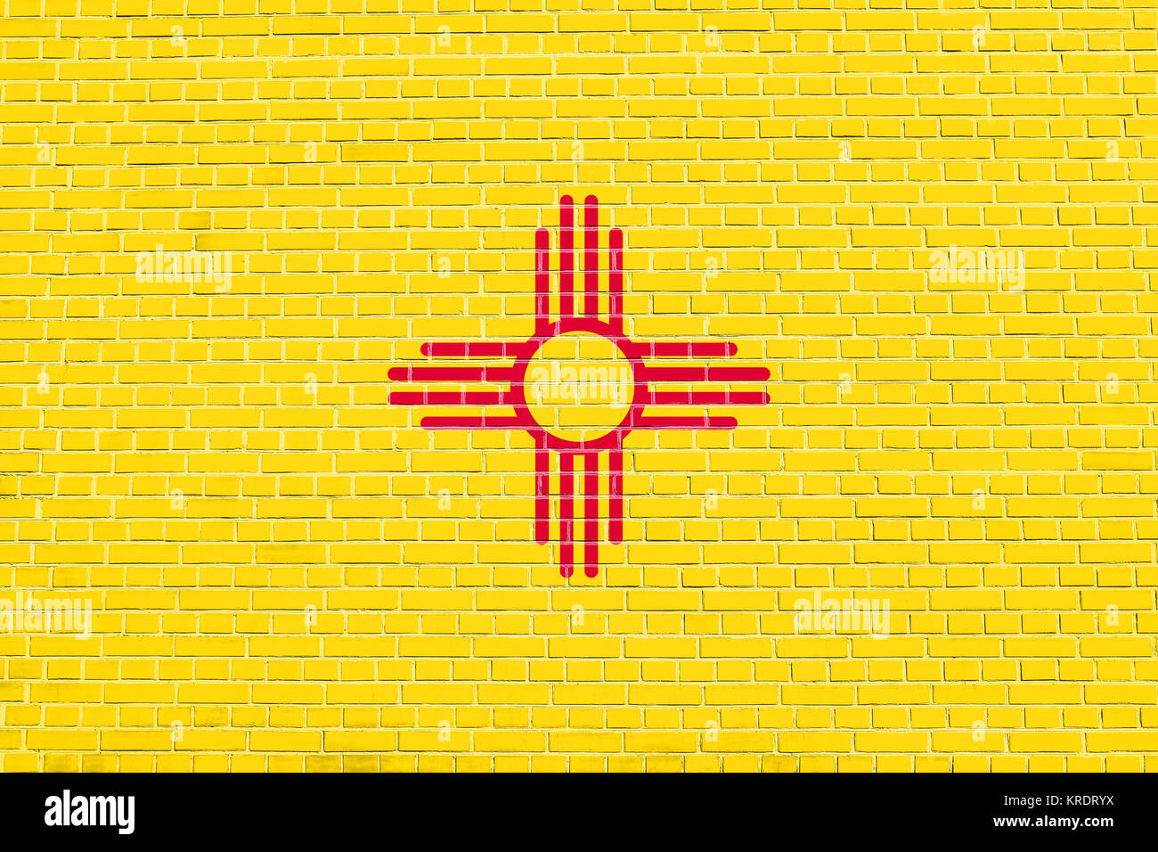 Flag of New Mexico, brick wall texture background Stock Photo - Alamy